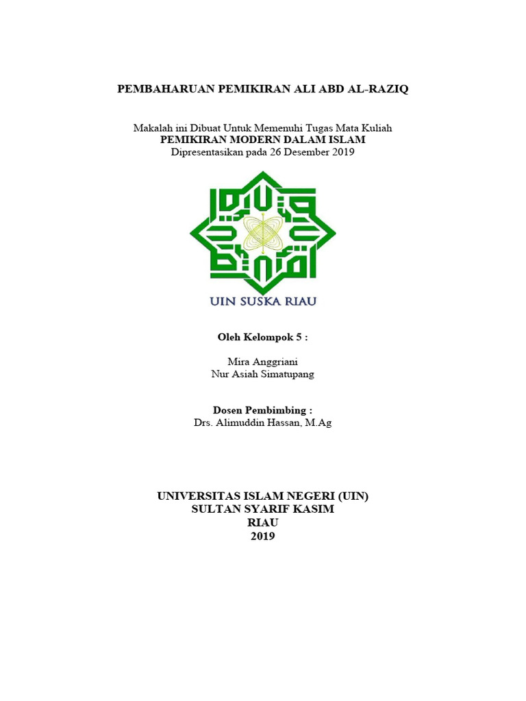 PmDi Ali Abd Raziq Fix | PDF | Agama & Spiritualitas