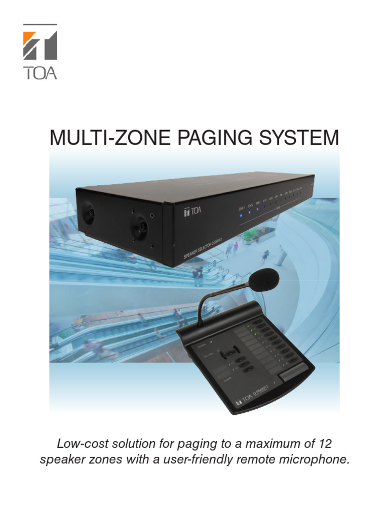 Multi-Zone Paging System Overview | PDF | Microphone | Amplifier