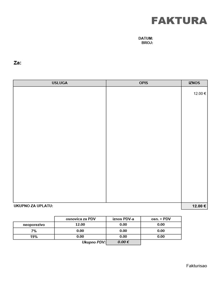 FAKTURA Sablon | PDF