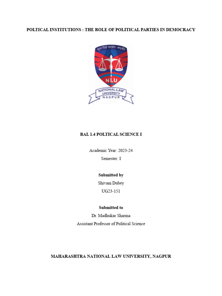 Poltical Institutions | PDF | Democracy | Political Ideologies