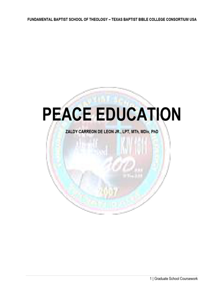 MANUAL FOR PEACE EDUCATION v2 | PDF | Conflict (Process) | Mediation