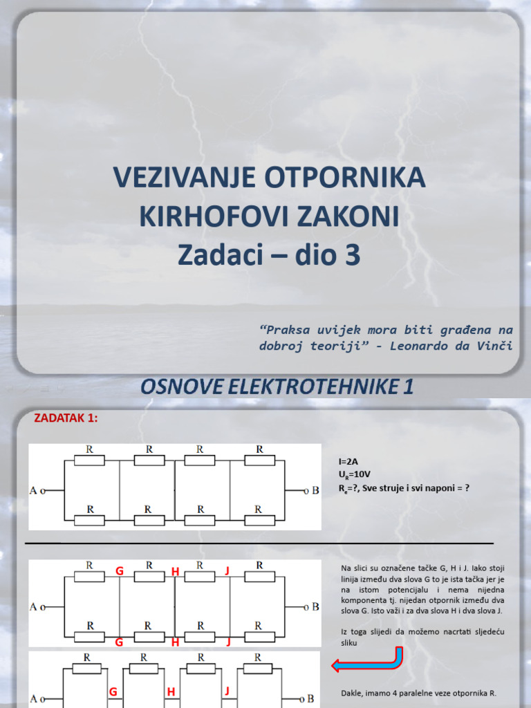 Kirhofovi Zakoni I Veze Otpornika - Zadaci3 | PDF