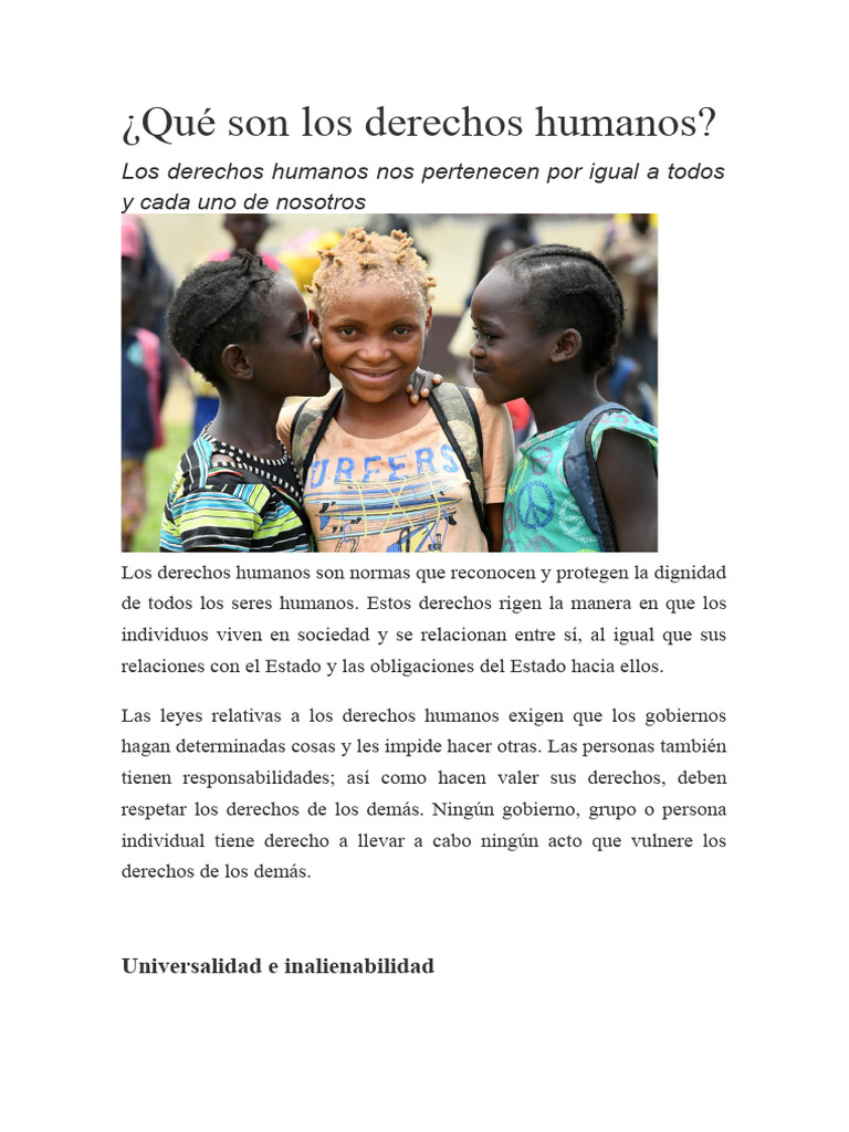 Derechos Humanos: Universalidad e Inalienabilidad | PDF