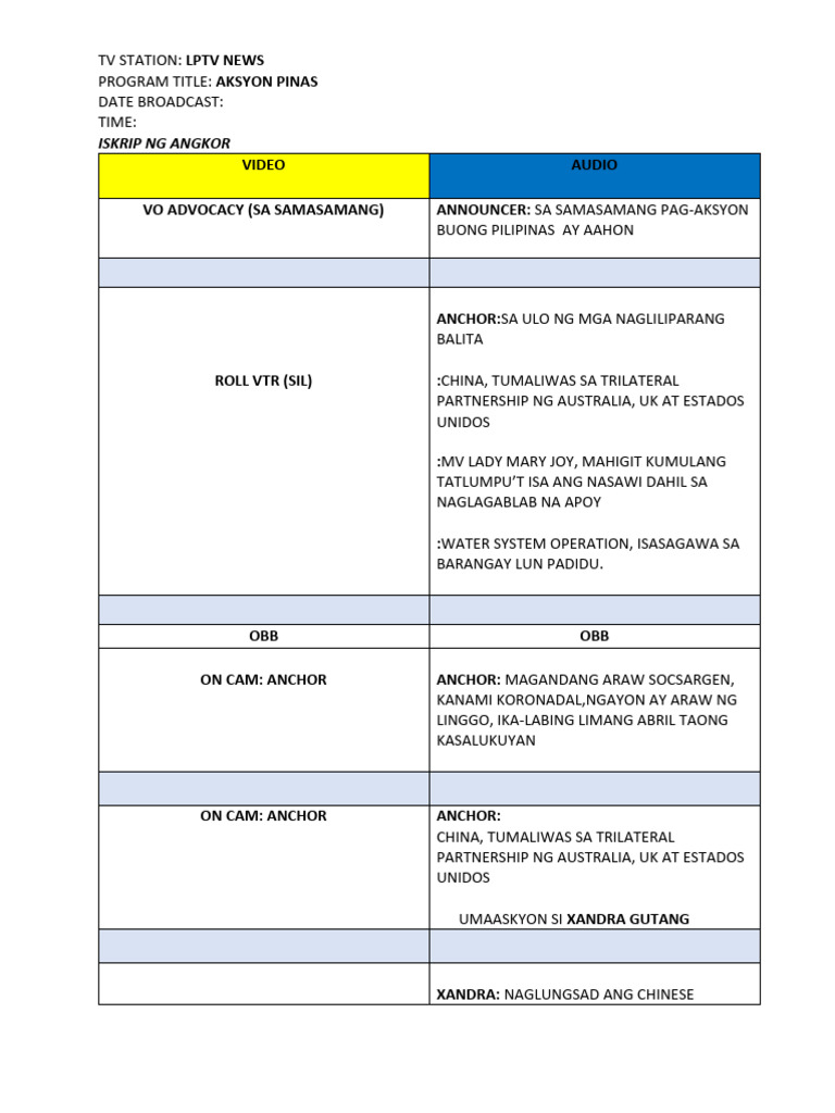 TV SCRIPT Final | PDF