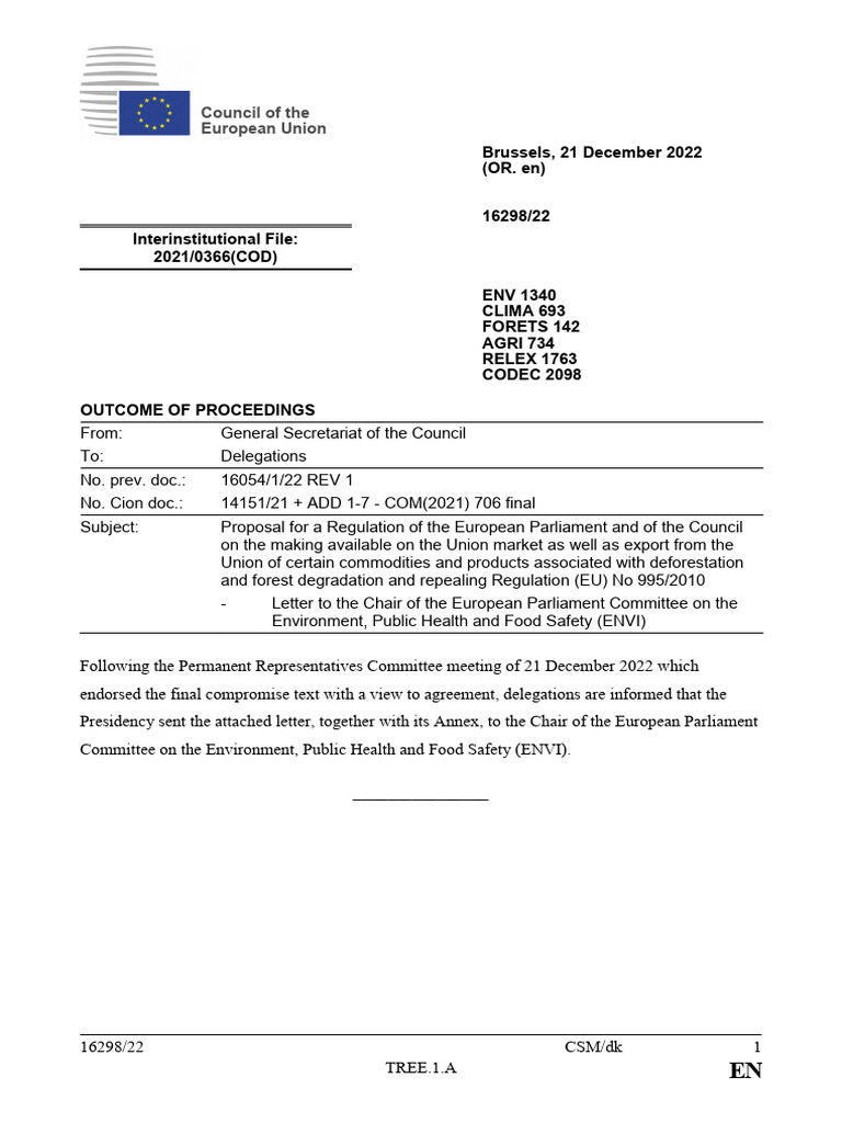 Eu Proposal For Regulation | PDF