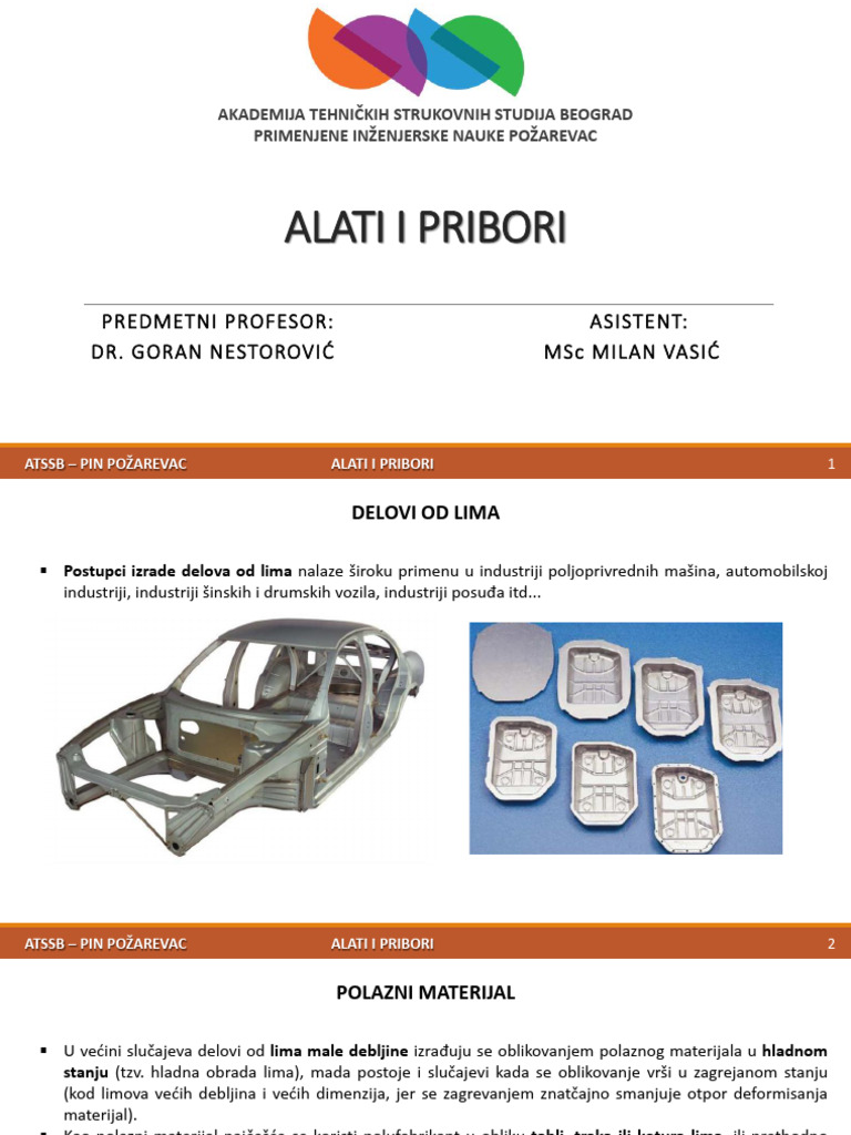 Alati i Pribori_03 - Alati Za Obradu Lima Deformacijom | PDF