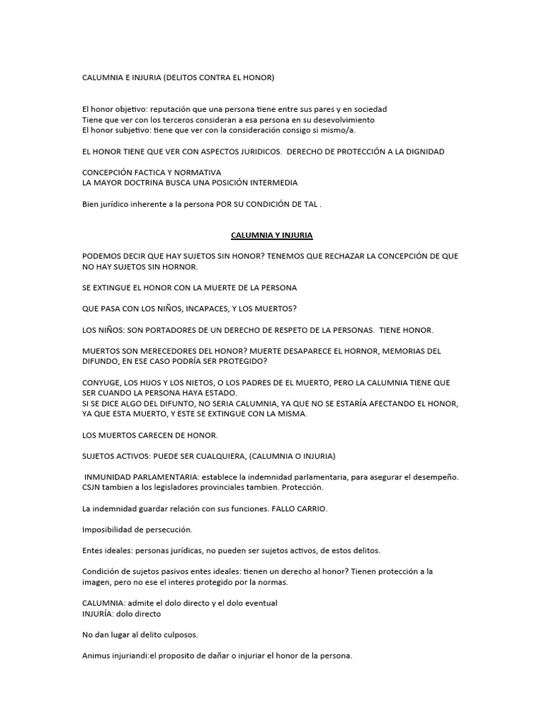 Calumnia e Injuria | PDF