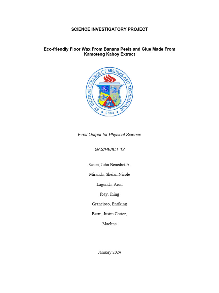 Science Investigatory Project | PDF