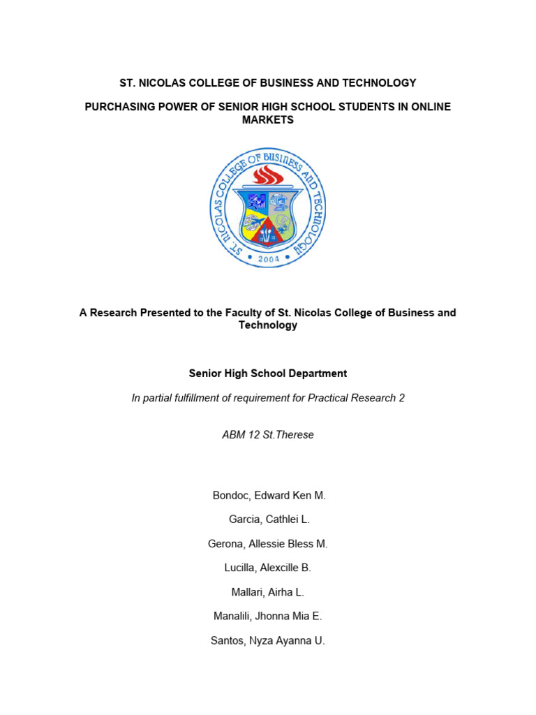 Purchasing Power of SHS in Online Market | PDF