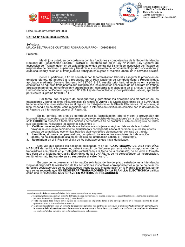 carta-CAR B 1921917 | PDF | Derecho laboral | Gobierno