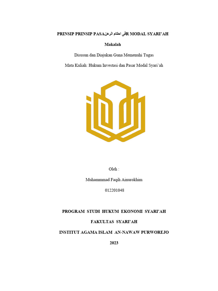 Cover Makalah IAI AN NAWAWI | PDF