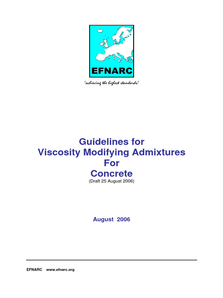 Guidelines For Viscosity Modifying Admixtures For Concrete EFNARC | PDF | Concrete | Rheology