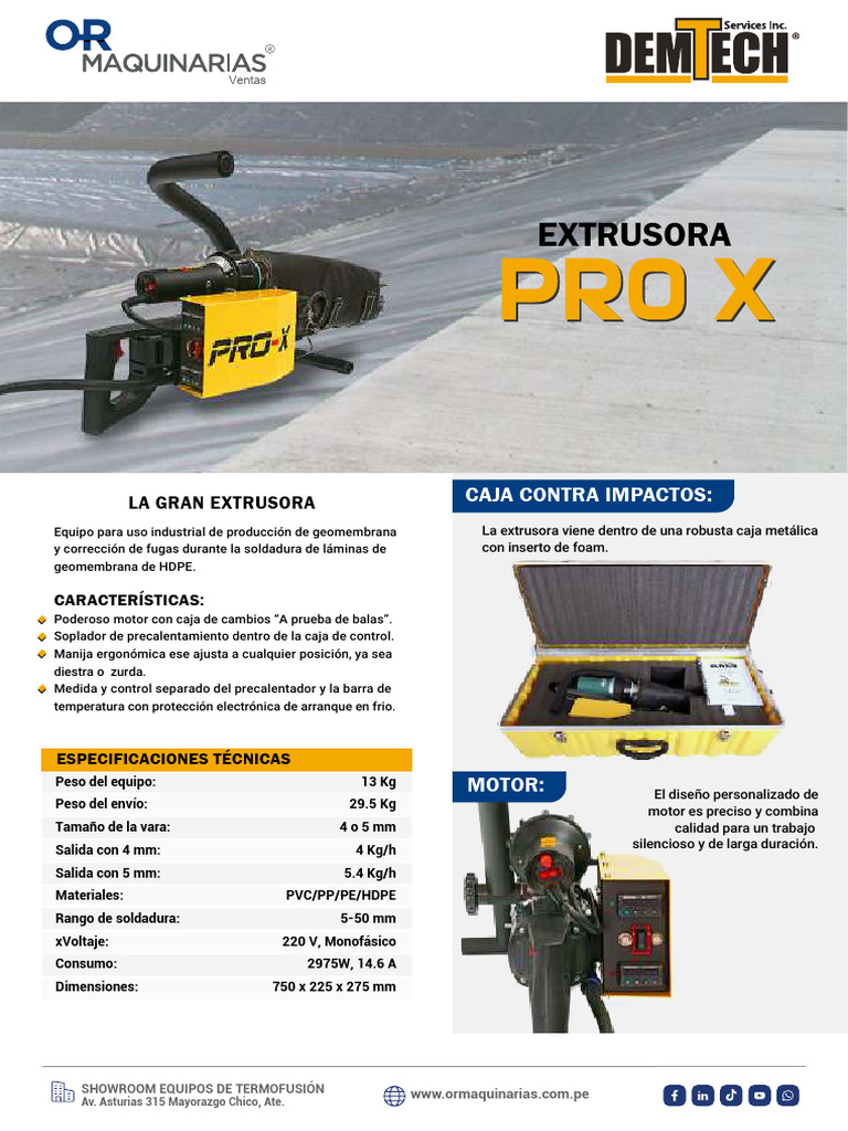 Extrusora Pro X Demtech | PDF