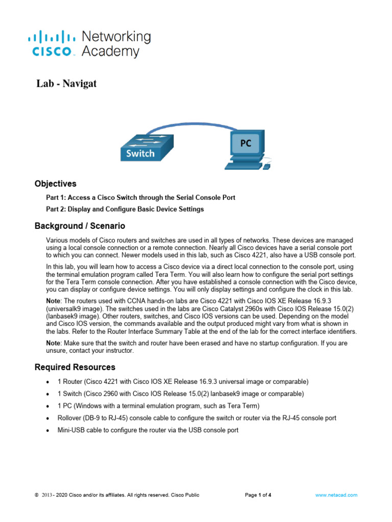 2.3.8 Lab - Navigate The IOS by Using Tera Term For Console ...