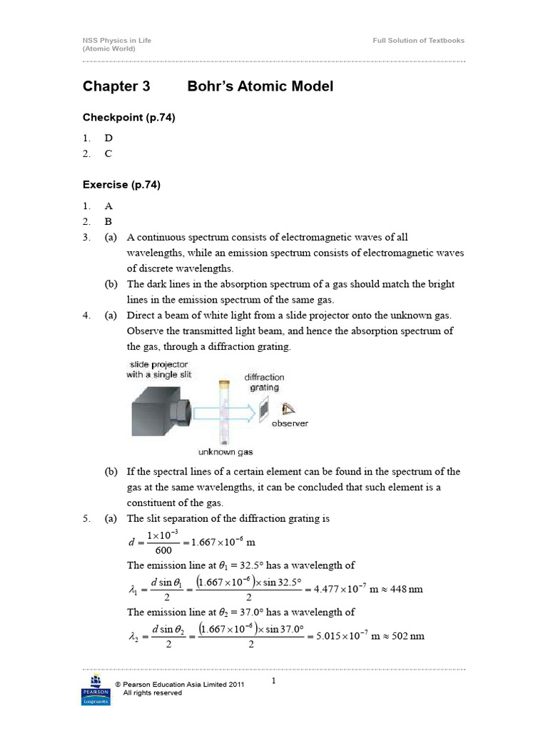 E7 - Ch03 - Bohr - S Atomic Model - FS - e | PDF