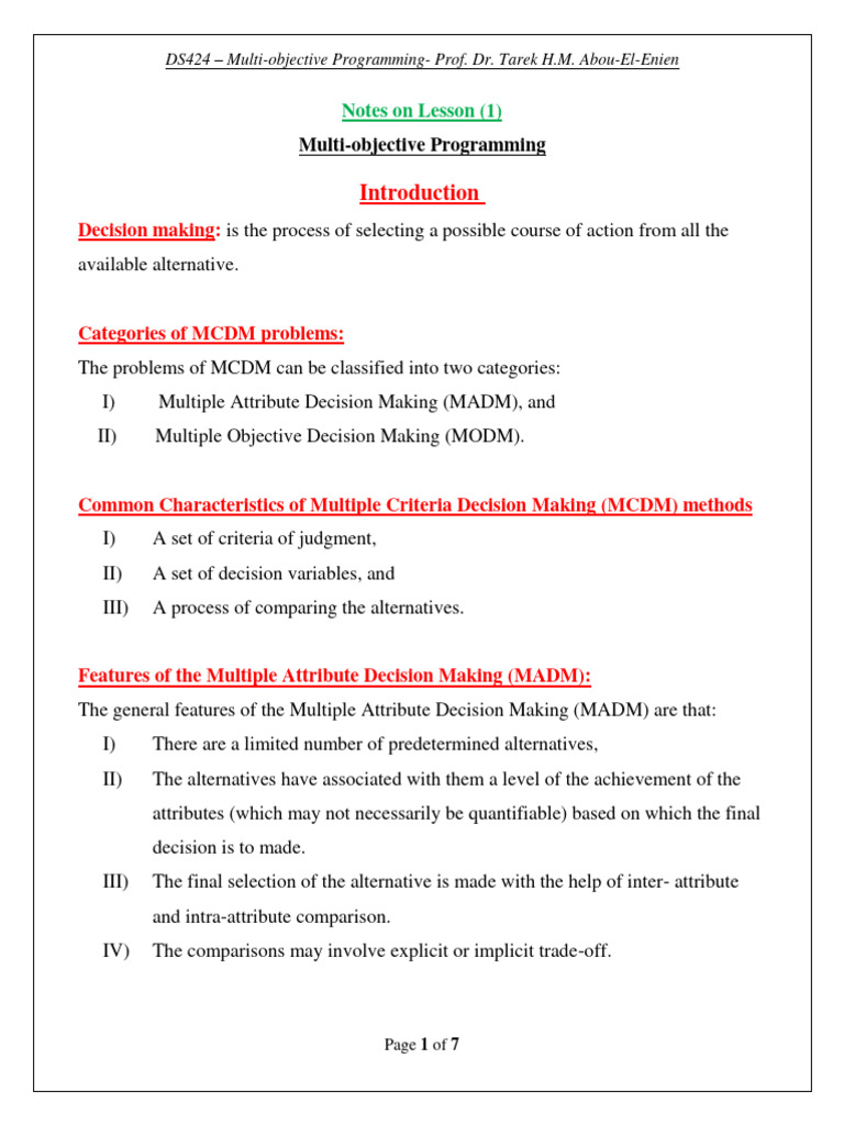 MOP Lec 1 | PDF | Mathematics | Systems Analysis