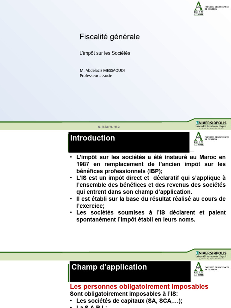 Fiscalité Générale | PDF