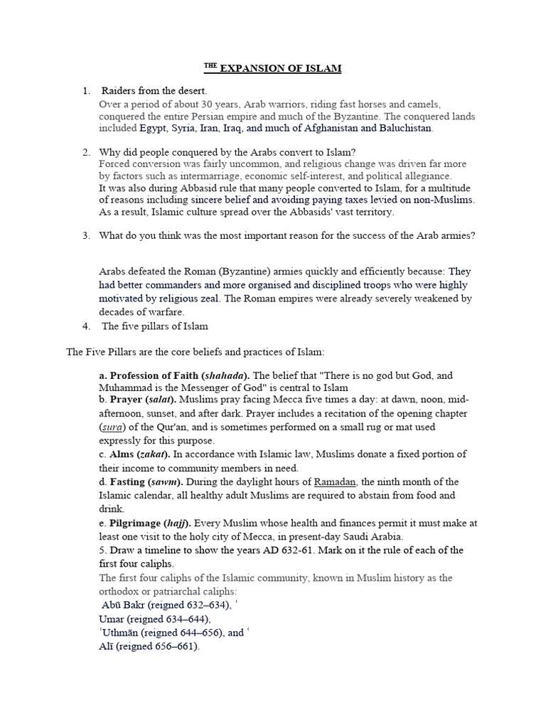 Expansion of Islam: Key Events & Practices | PDF | Caliphate | Al Andalus