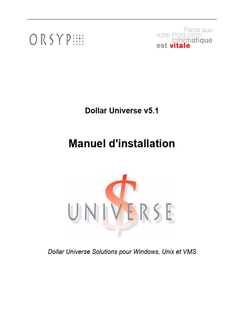 Procedure Installation Dollar Universe Windows | PDF