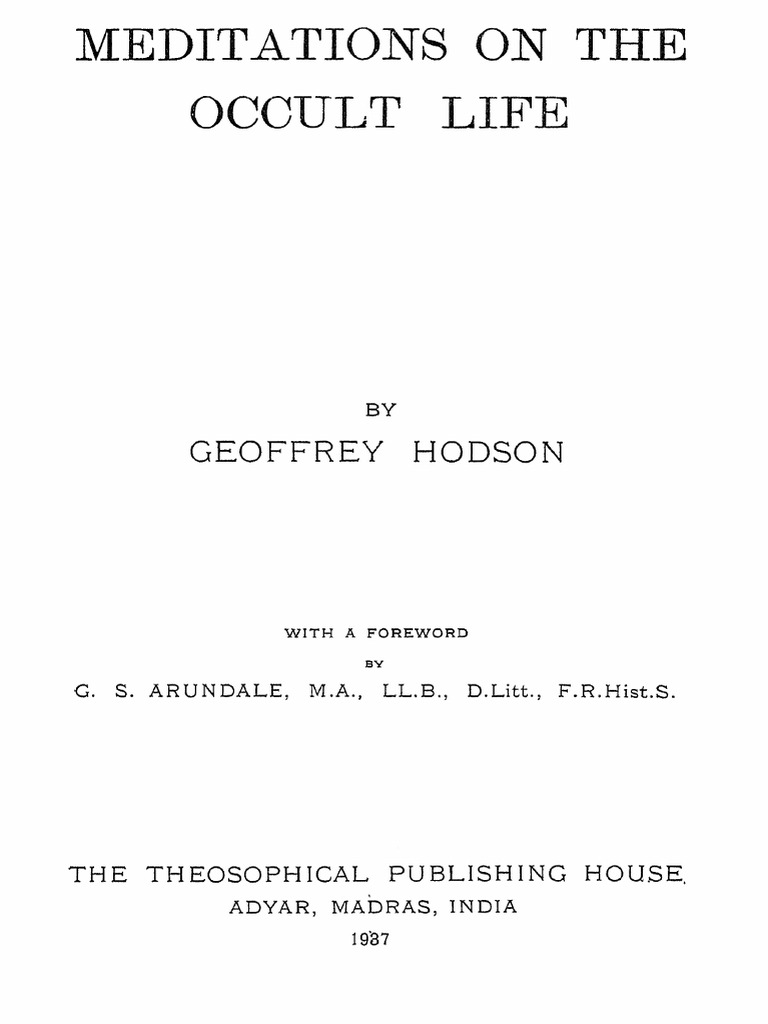 Meditations On The Occult Life | PDF
