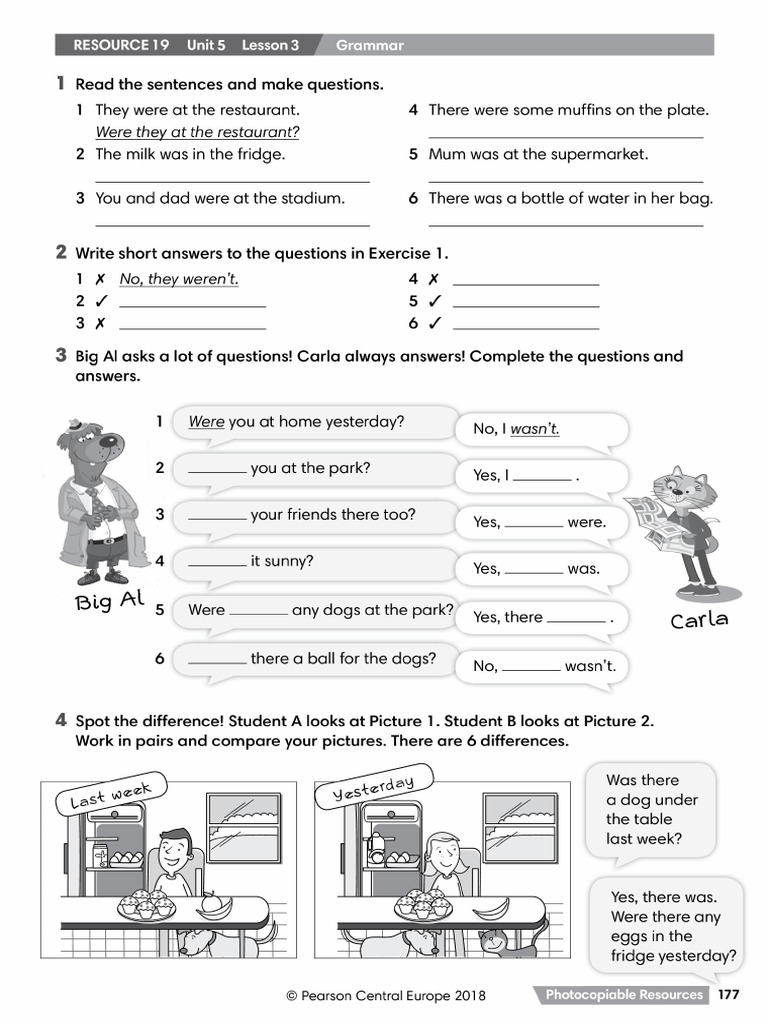 Was Were English Class | PDF