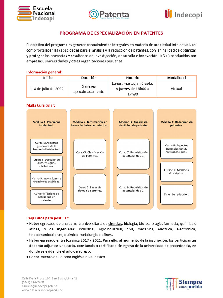Programa PEP 2022 | PDF | Patentar