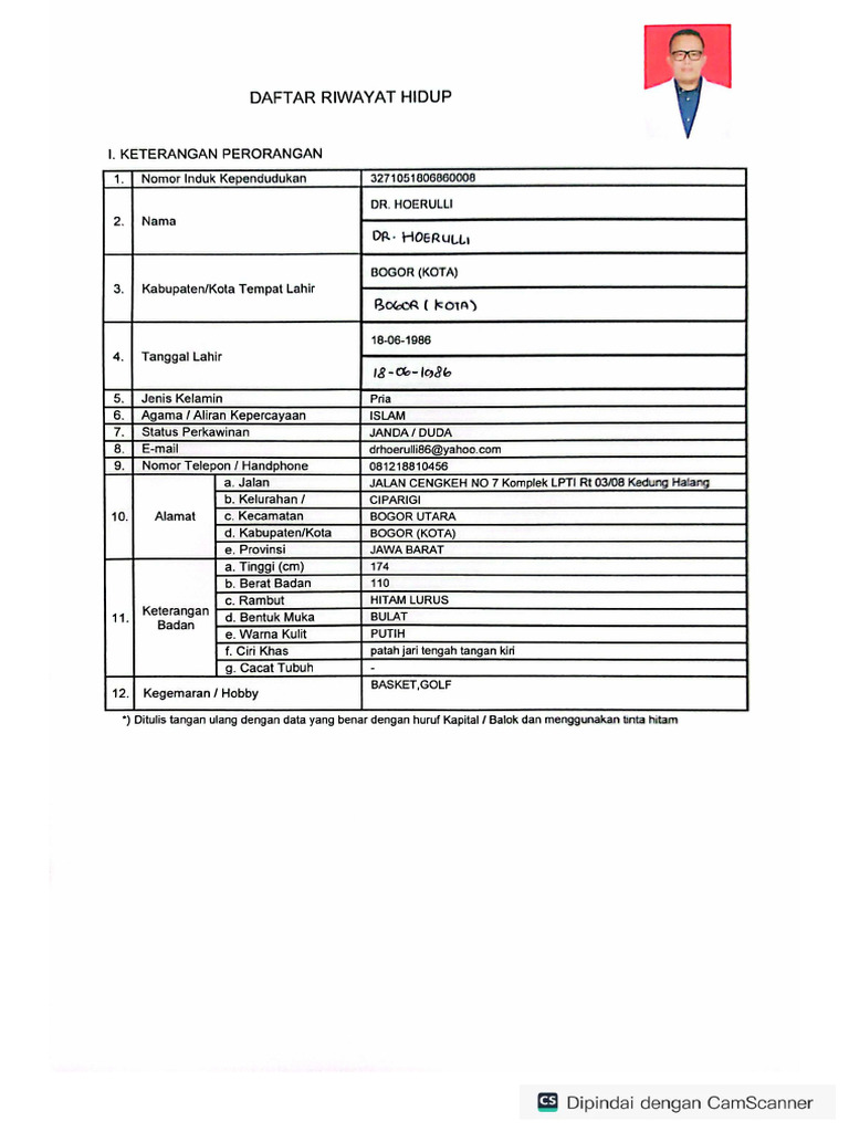 DRH Perorangan PDF | PDF