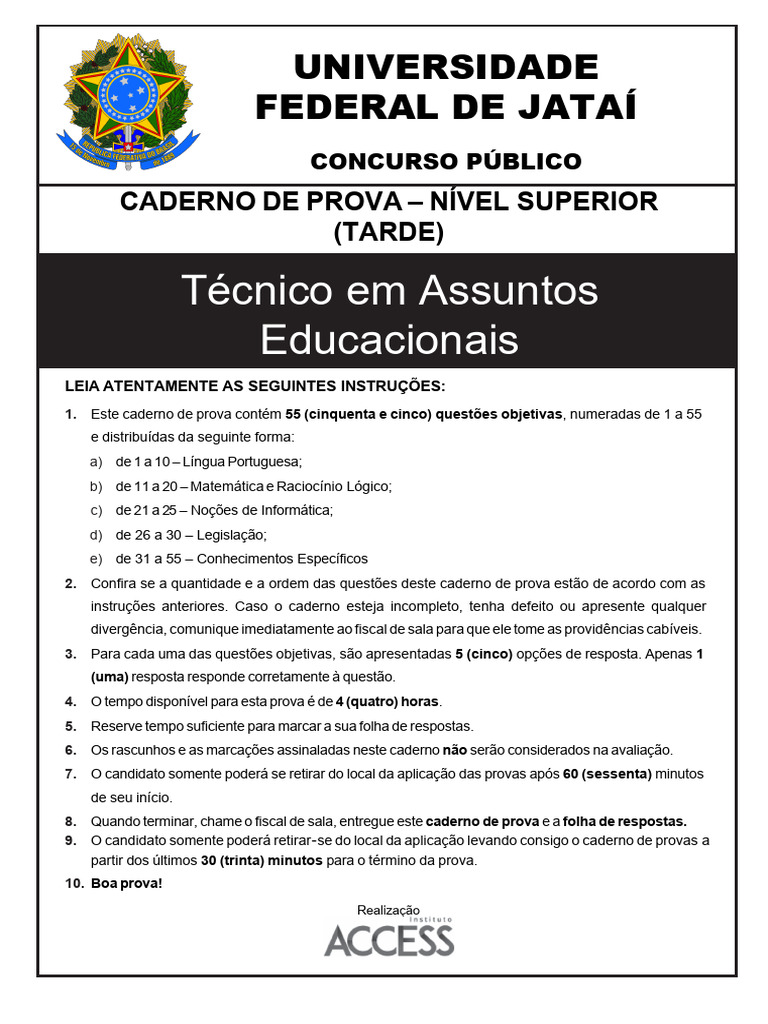 Tae - Ufj - Prova - 2018 | PDF