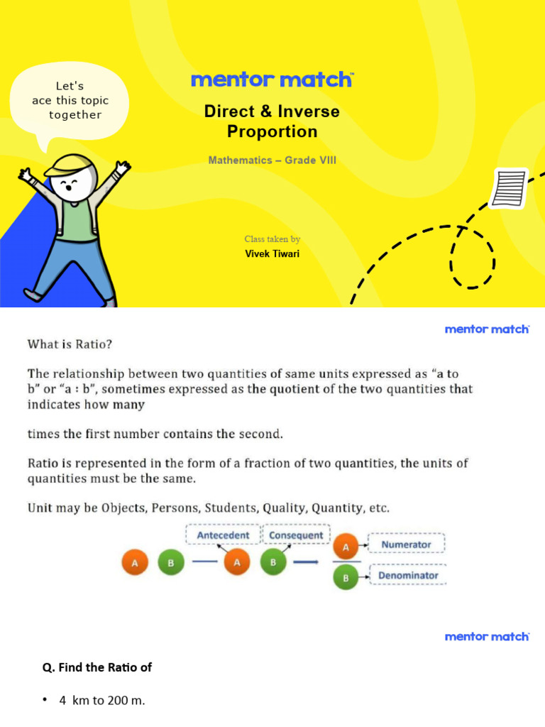 Direct and Inverse Proportion Guide | PDF | Teaching Methods & Materials