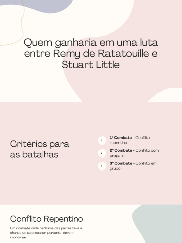 Quem Ganharia em Uma Luta Entre Remy de Ratatouille e Stuart Little | PDF