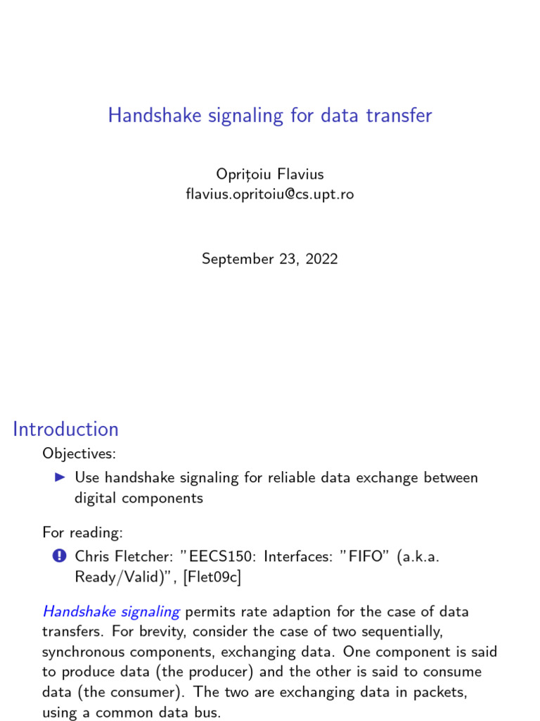 Handshake Signaling For Data Transfer 1683613235 | PDF