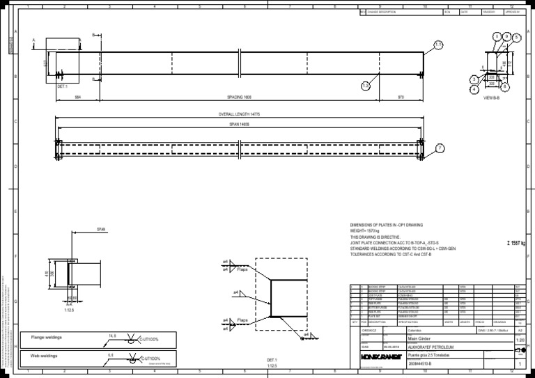 Plano Fabricación Viga Puente 01 | PDF