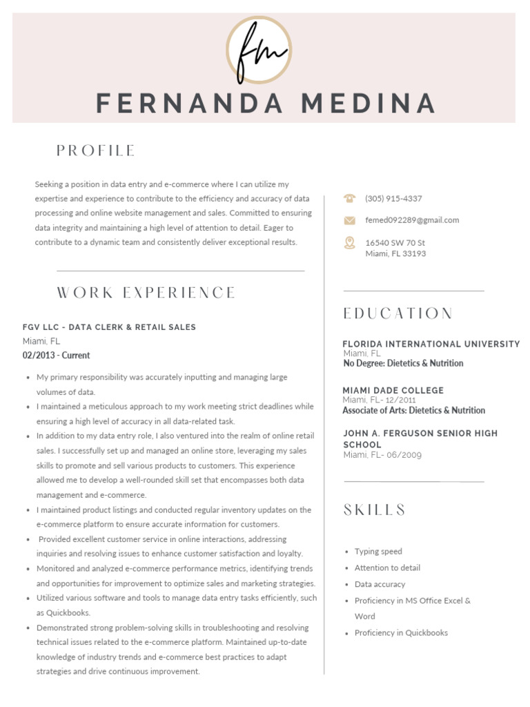 Resume - Fernanda Medina PDF | PDF