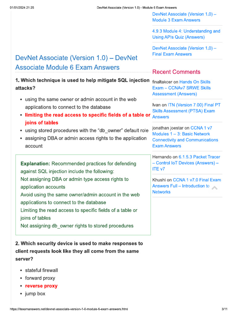 DevNet Associate (Version 1.0) - Module 6 Exam Answers | PDF DevNet Associate (Version 1.0) - Module 6 Exam Answers | PDF
