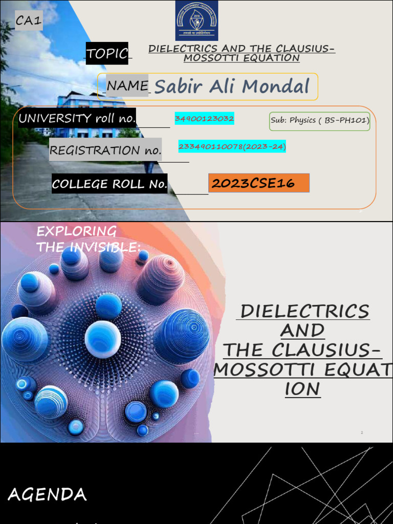 Physics Students: Dielectrics & Clausius-Mossotti | PDF