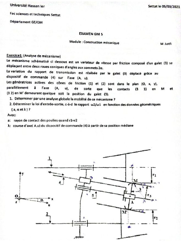 Exam Construction Mécanique PDF | PDF