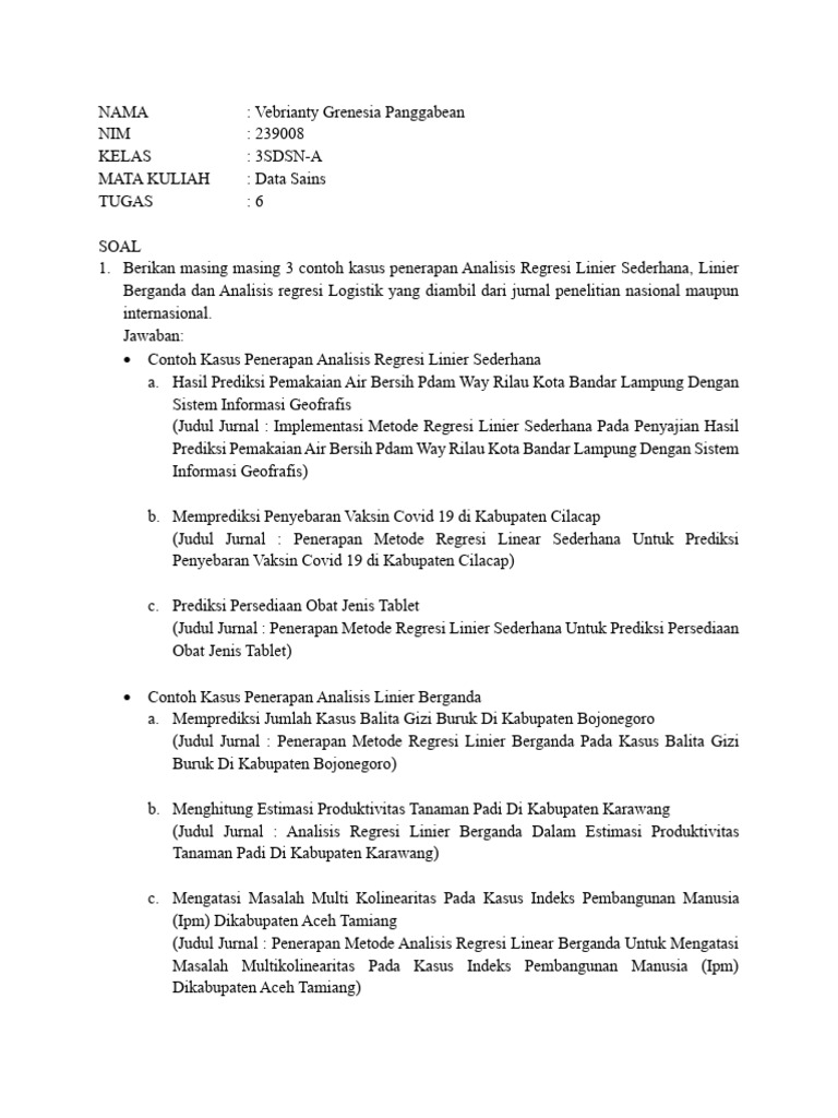 Tugas 6 - Data Sains | PDF