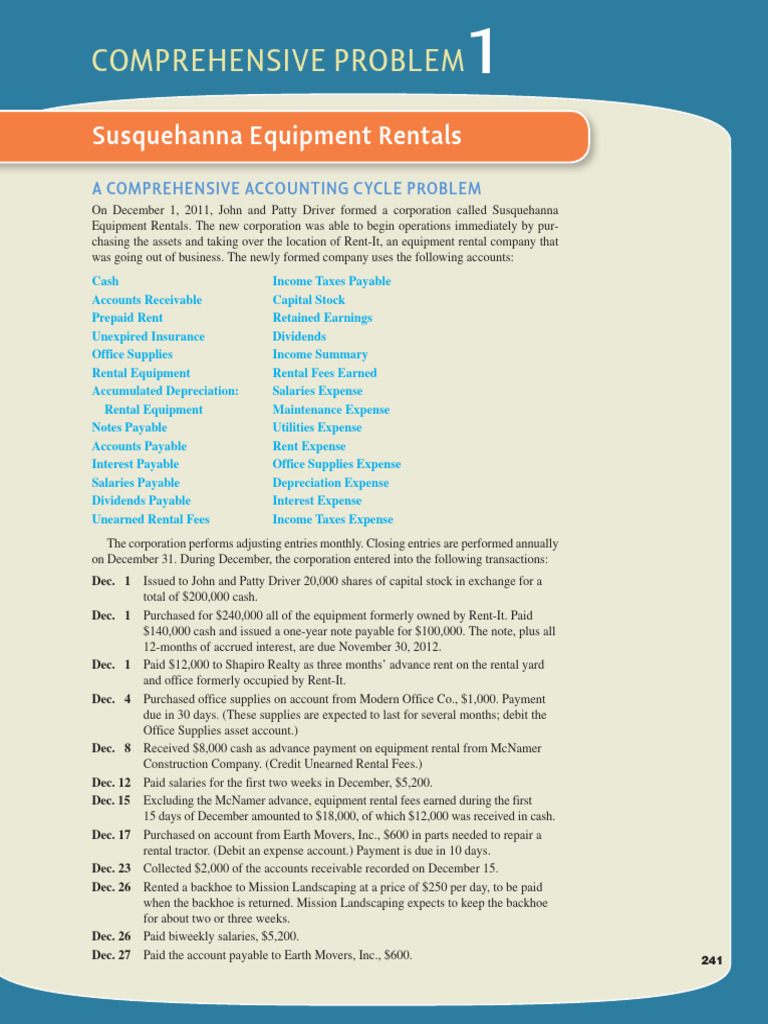 Complete Accounting Cycle Practice Question PDF | PDF | Expense | Renting