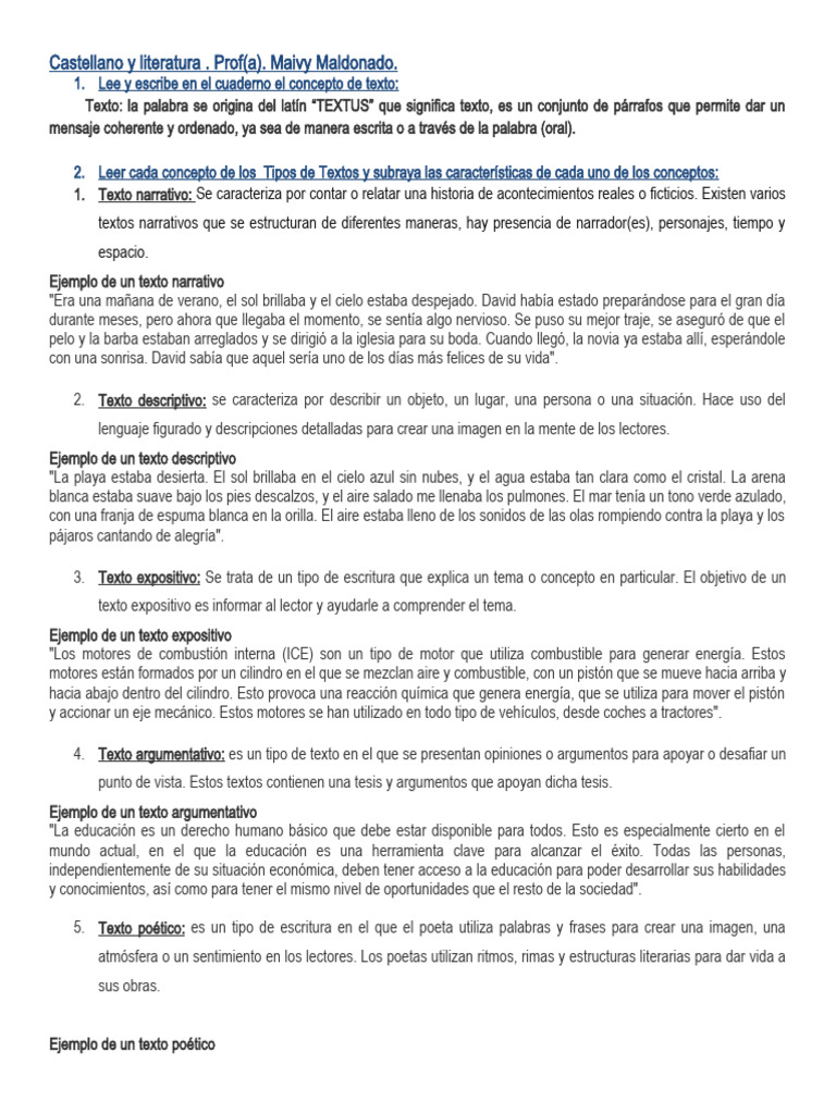 Tema 1. Textos y Tipos de Textos - 073508 | PDF | Motores | Narración