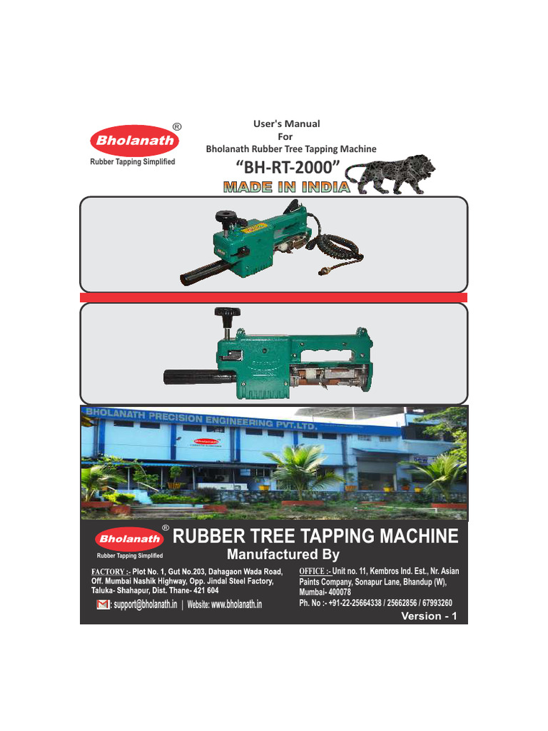 Rubber Tapping Instruction Manual | PDF