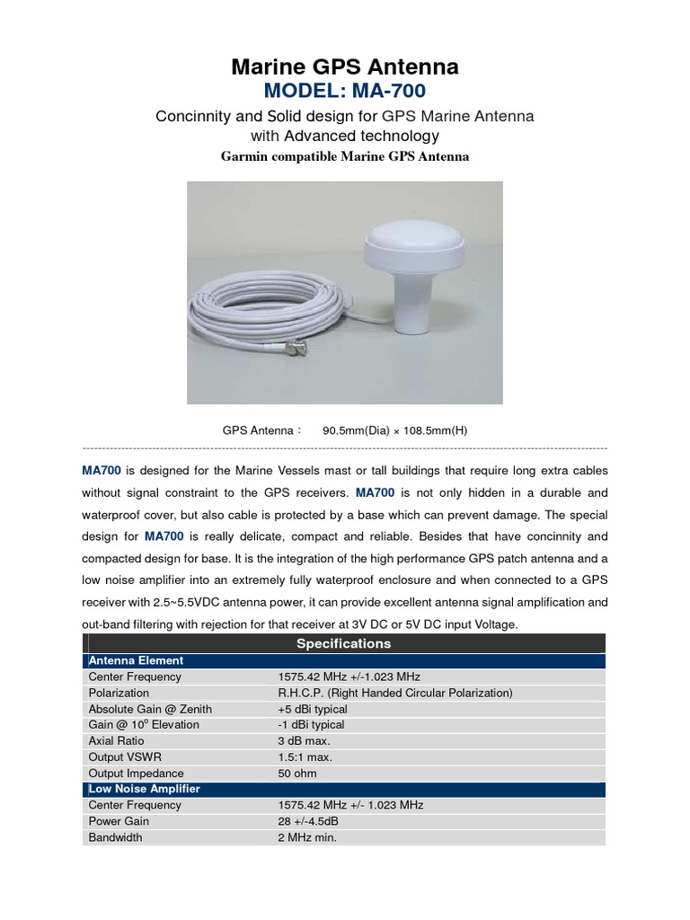 Antena GPS MA-700 | PDF