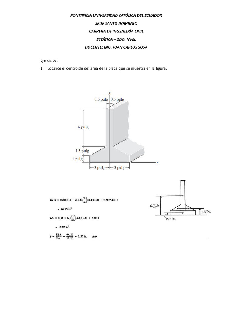 Tarea Centroides Áreas Planas - Resuelta | PDF
