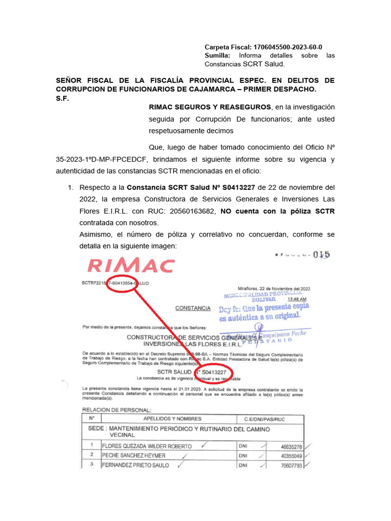 Informa Detalles de Las Polizas SCTR | PDF | Gobierno