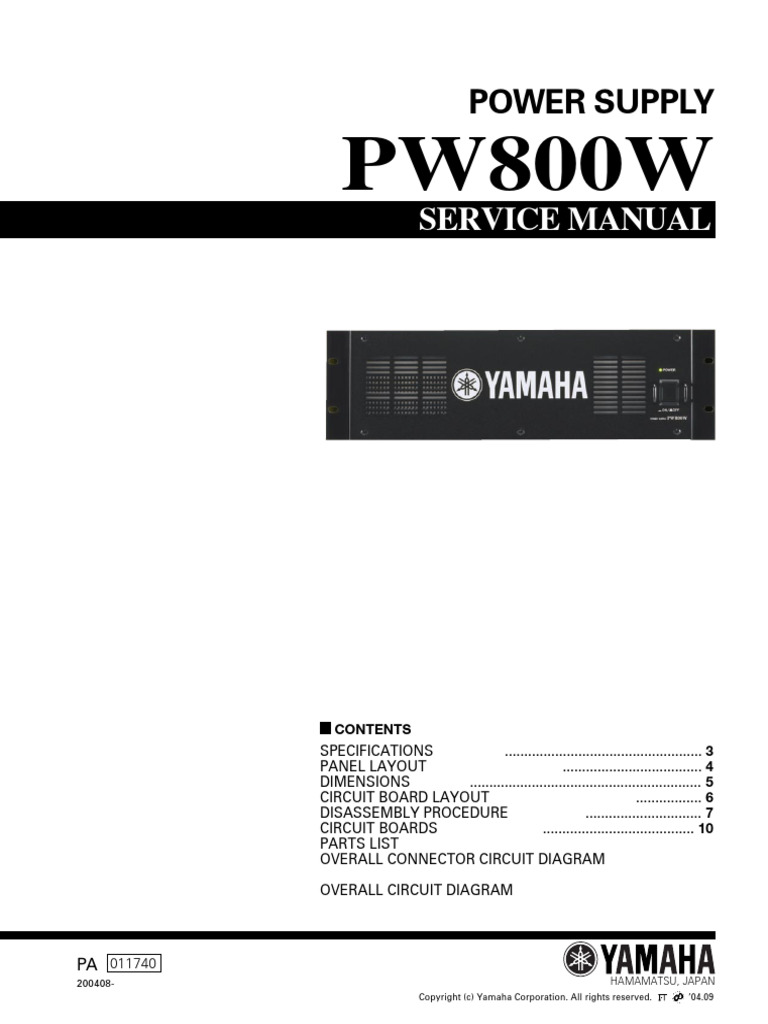 Yamaha+pw 800 W | PDF