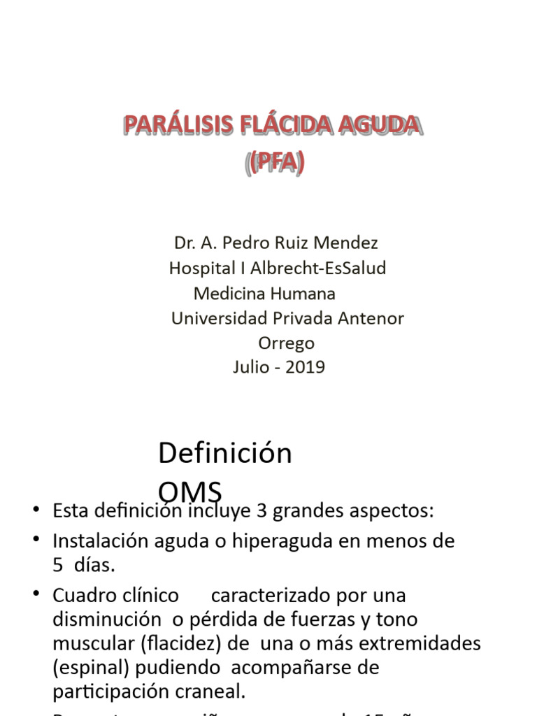 Parálisis Flácida Aguda en Niños | PDF