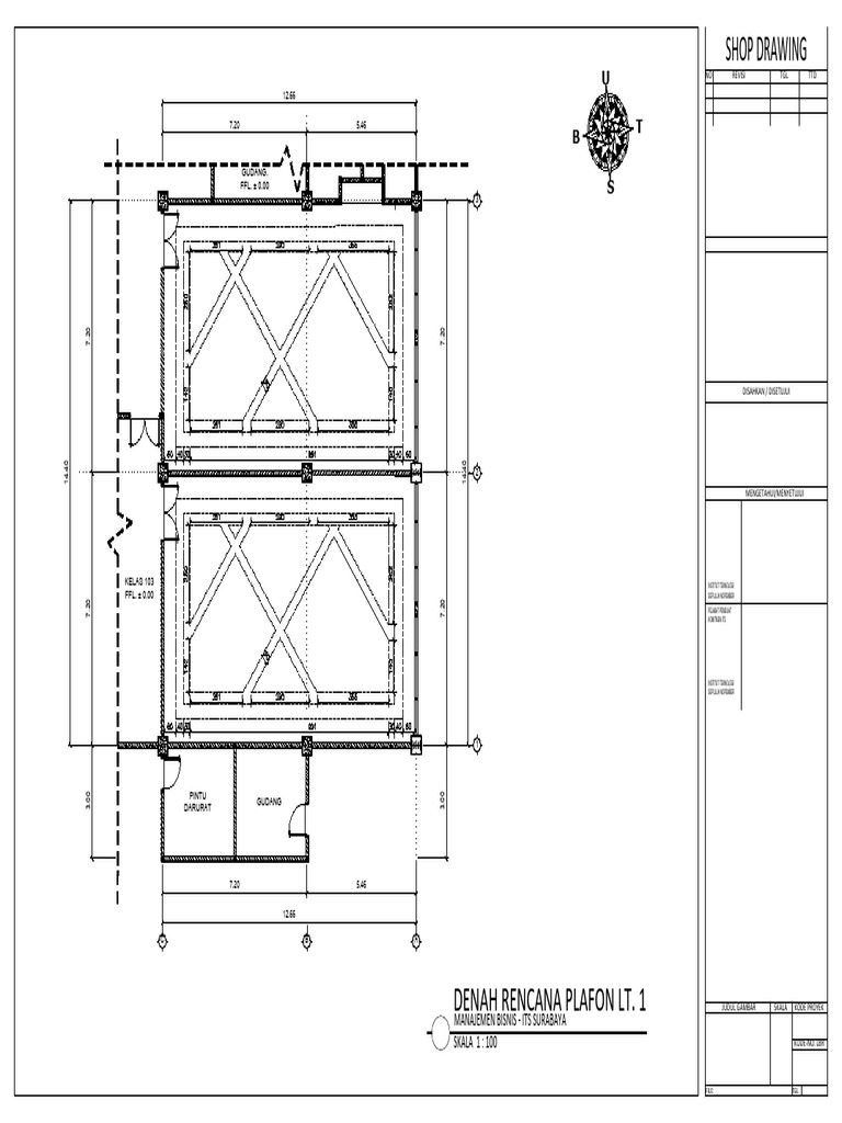 Shop Drawing: Denah Rencana Plafon Lt. 1 | PDF