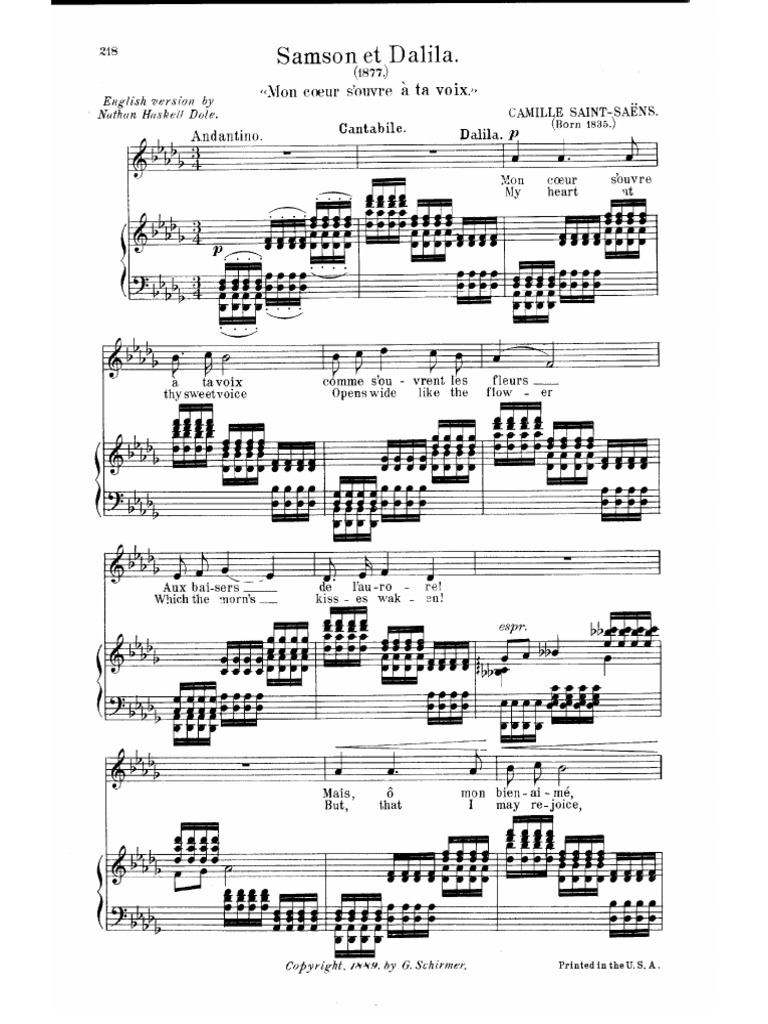 Mon Coeur Souvre A Ta Voix - Sa Son Ed Dalila | PDF