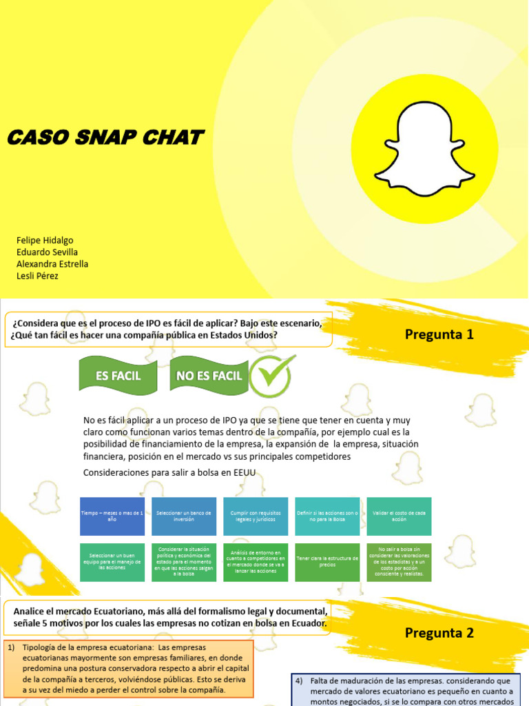 Caso Snapchat | PDF | Compartir (Finanzas) | Mercado (economía)