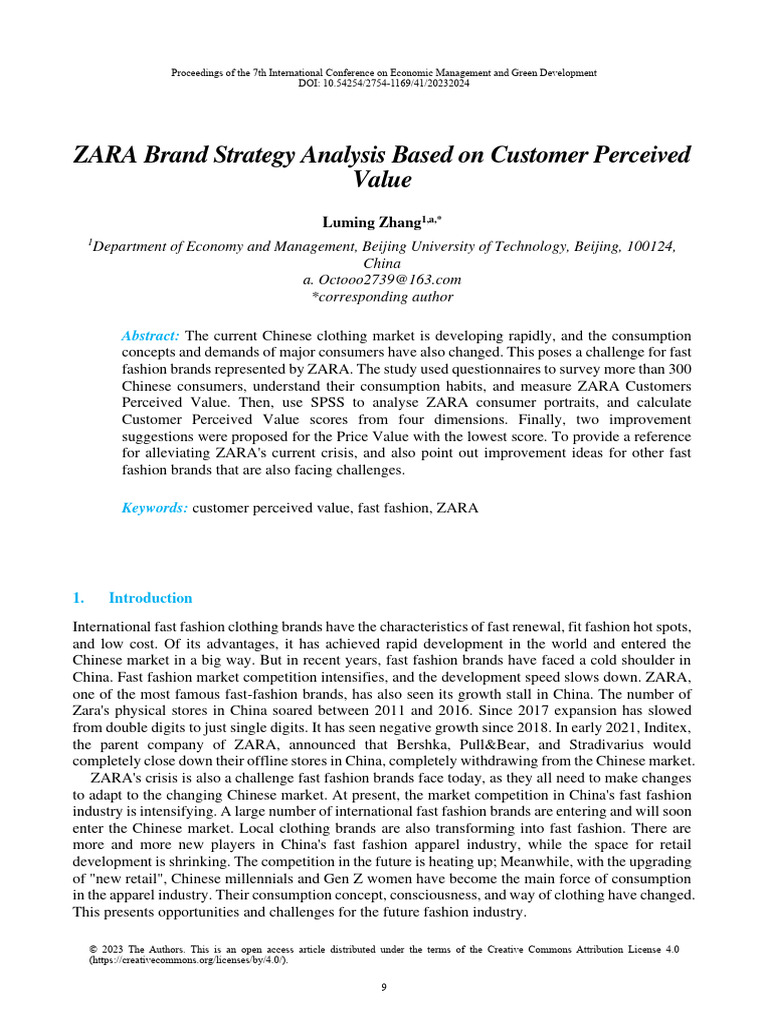 ZARA Brand Strategy Analysis Based On Customer Per | PDF | Brand | Fashion