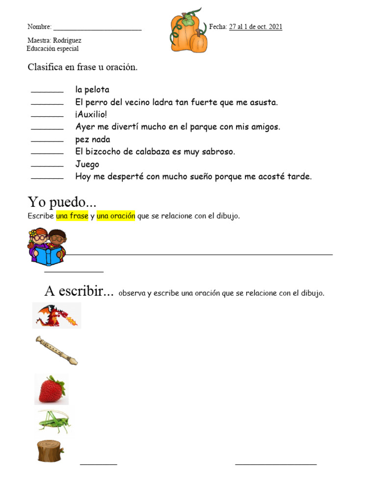 Clasificación de Frases y Oraciones | PDF